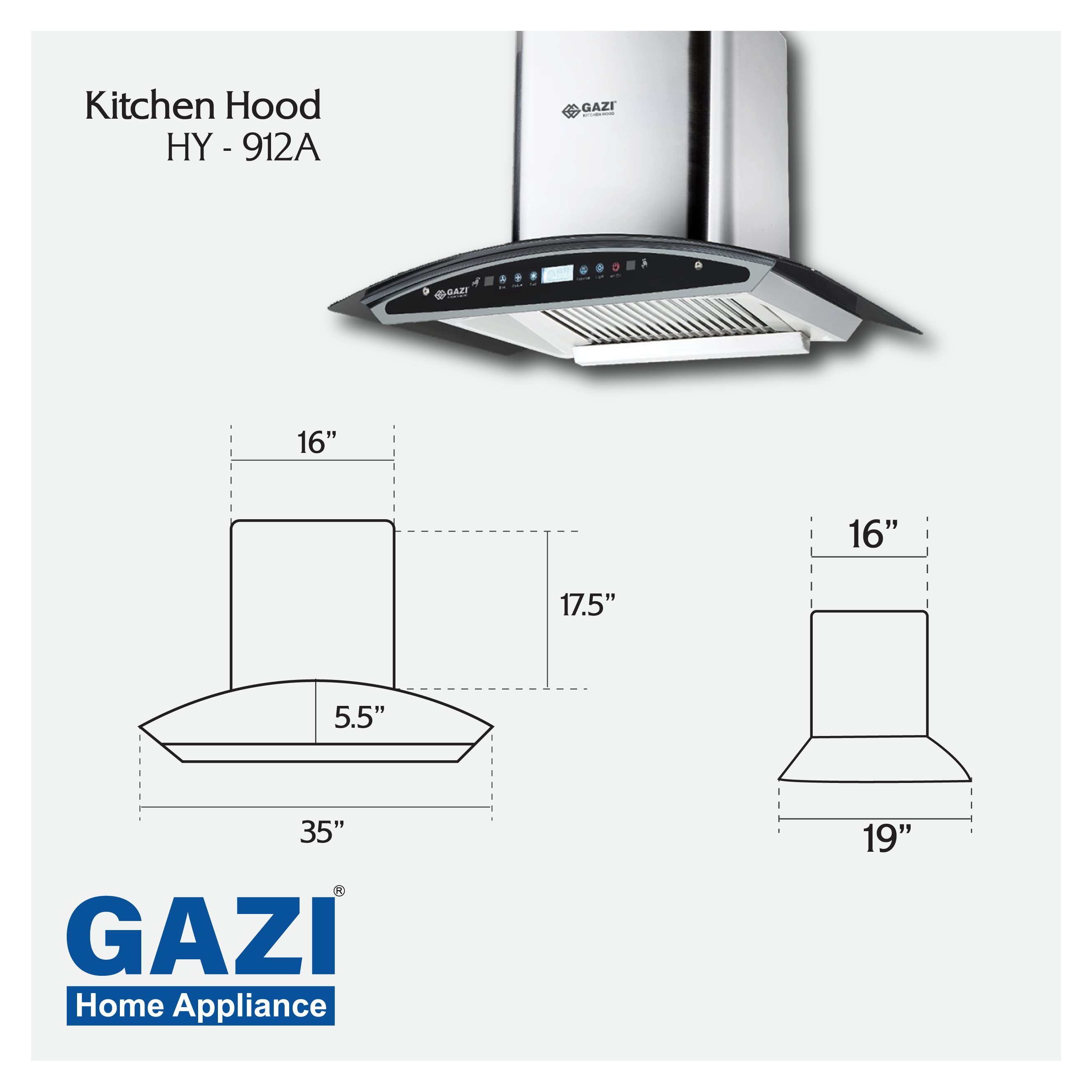 HY-912A - Gazi Smiss Kitchen Hood